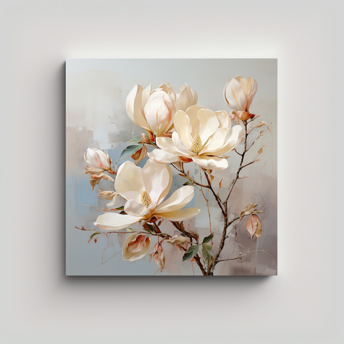 Compra Cuadro De Flores Magnolias Colores Tenues En Bastidor - DecoCuadros