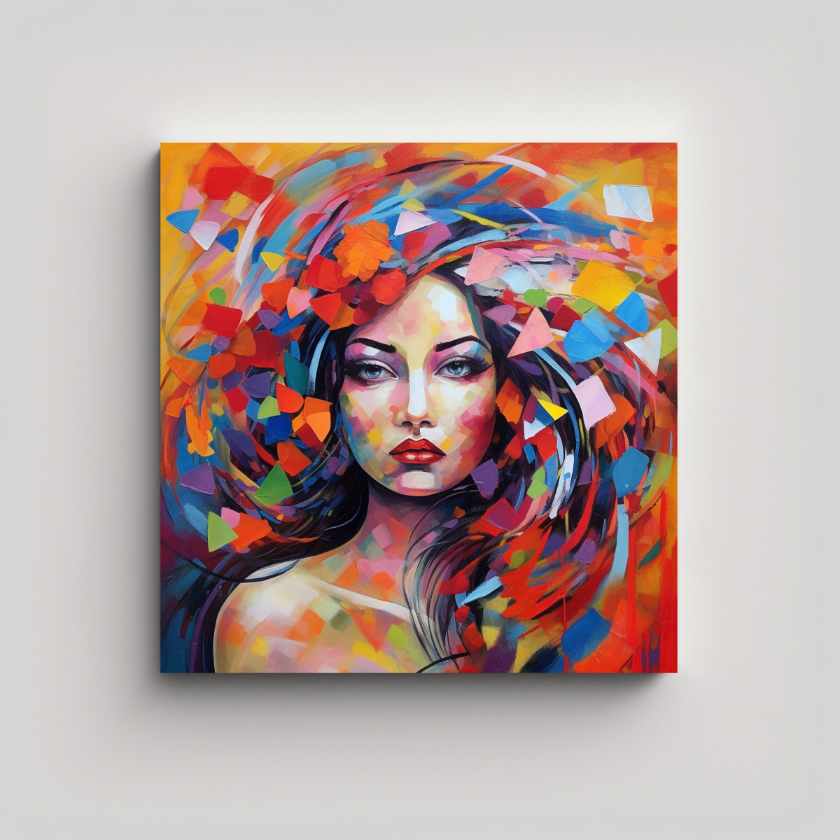 Cuadro Abstracto En Tela De Intensos Colores - DecoCuadros