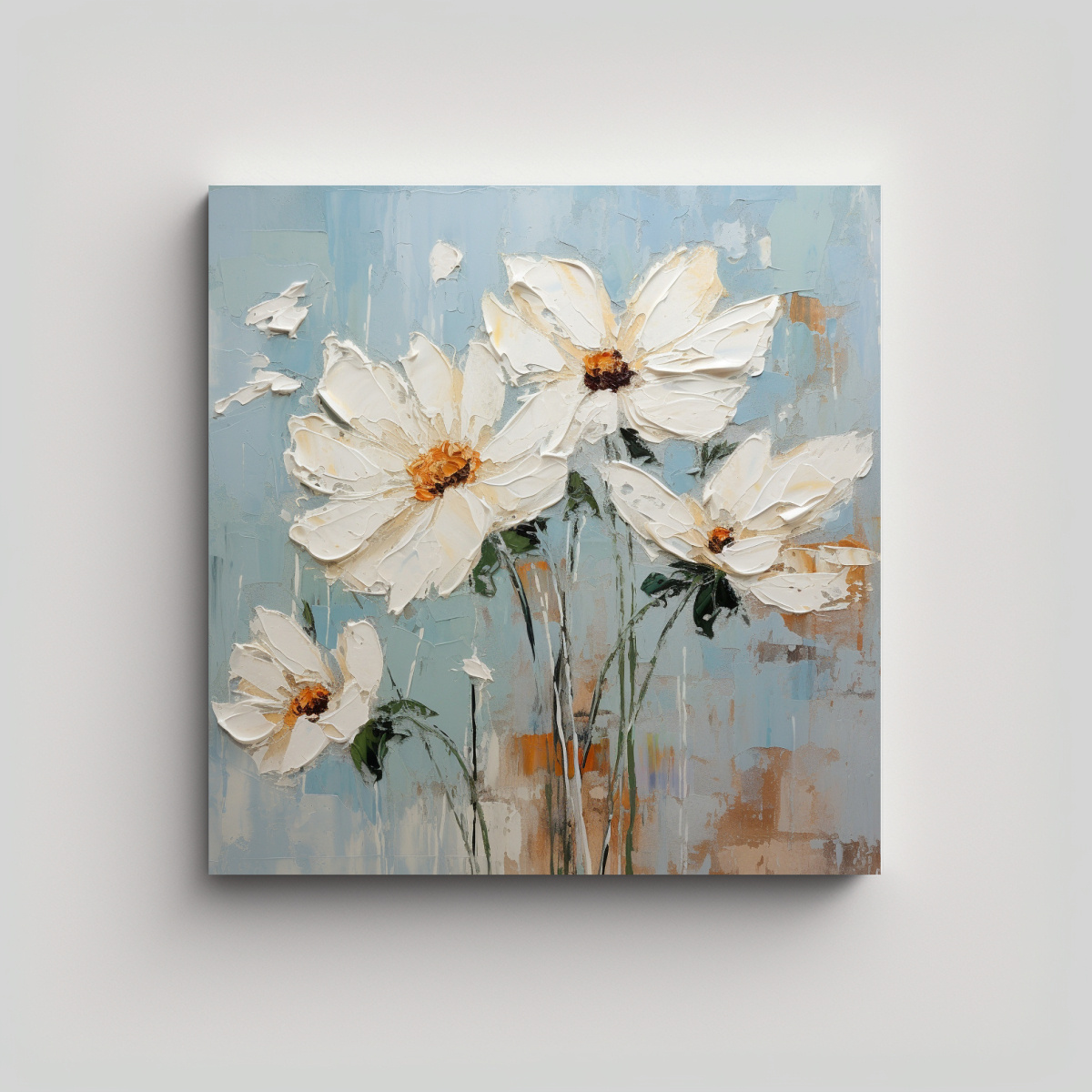 Cuadro Minimalista De Flores Blancas En Acuarela - DecoCuadros