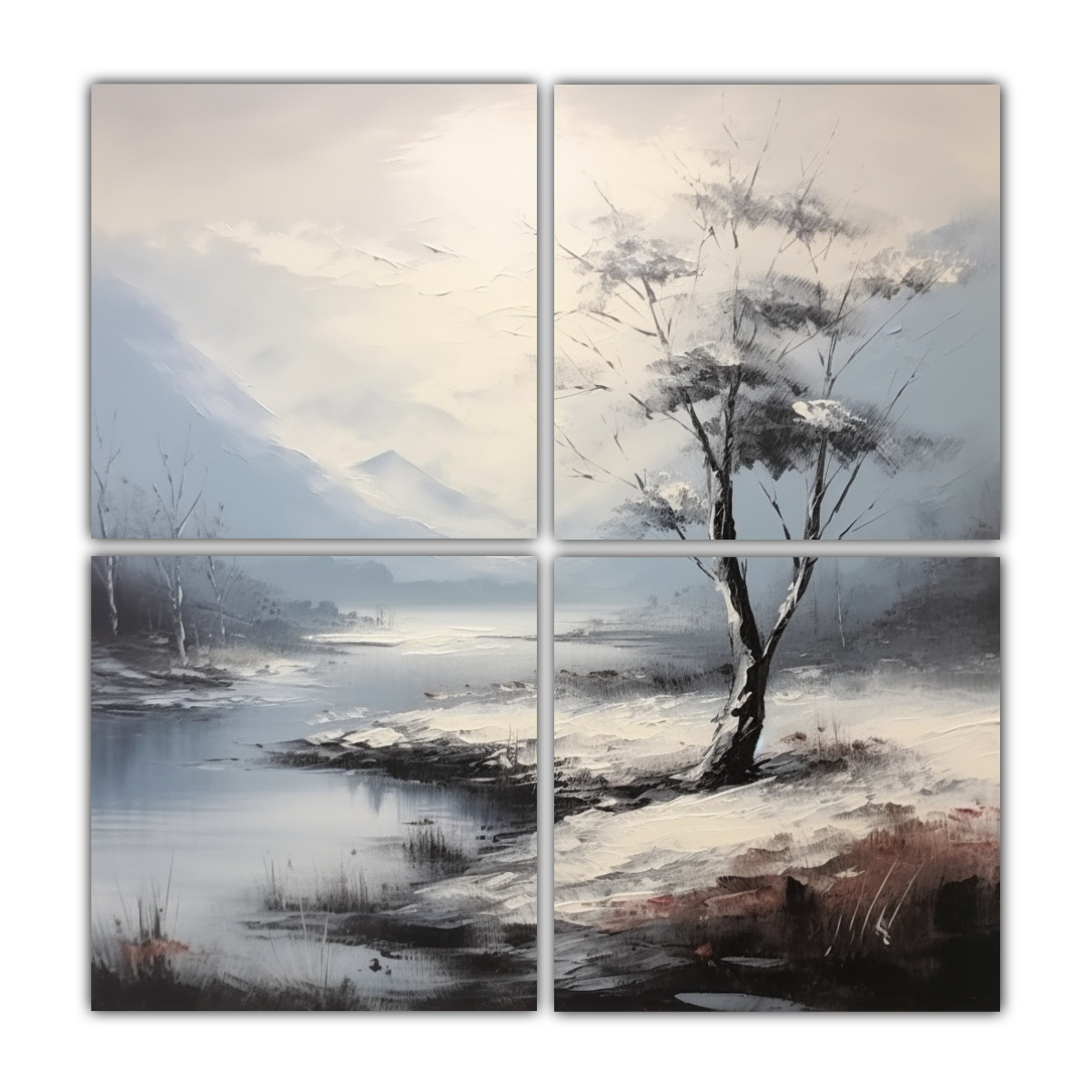 Cuadro Decorativo Estilo óleo Gris Paisaje Conceptual De Alta Definición - DecoCuadros