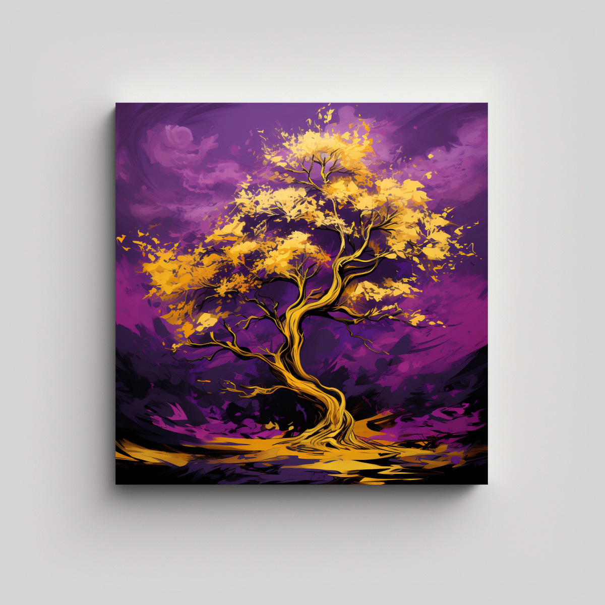 Cuadro Pintura De Arte De Pared Movimiento Luminosidad Árbol De ...