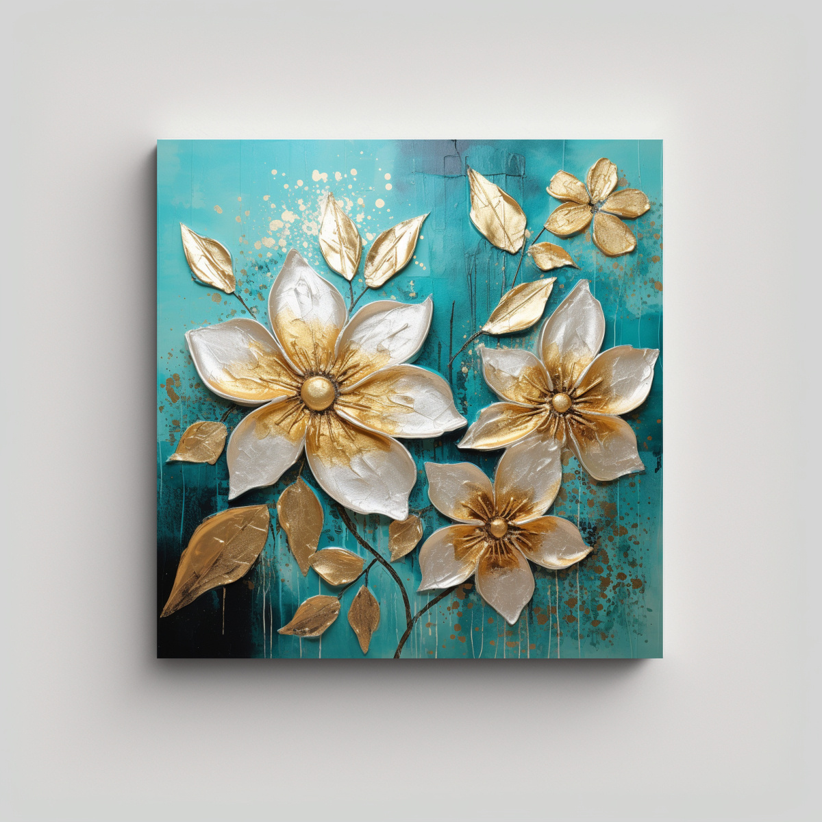 Cuadro De Flores En Lienzo Para Decoración De Arte Forma Adorno - Decocuadros