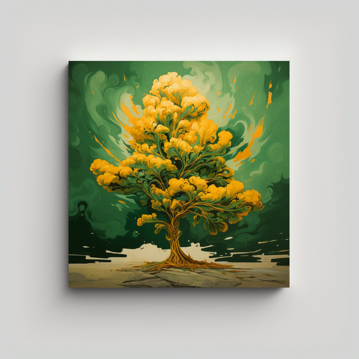 Cuadro Colores Equilibrio Visual A Cypress Tree In Green AND Gold ...