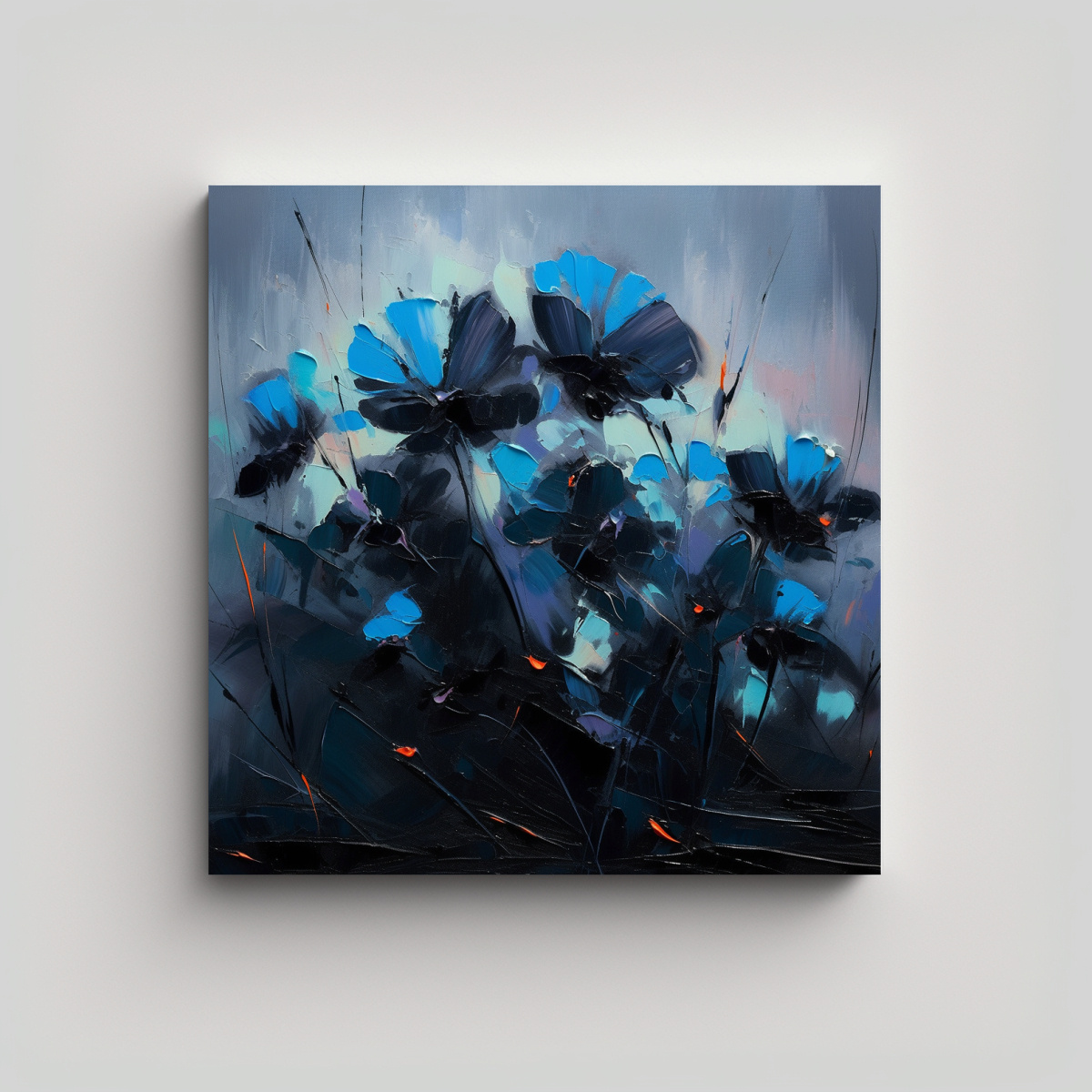 Pintura En Lienzo De Flores A Todo Color Con Contraste Espectacular En Estilo Decorativo ...