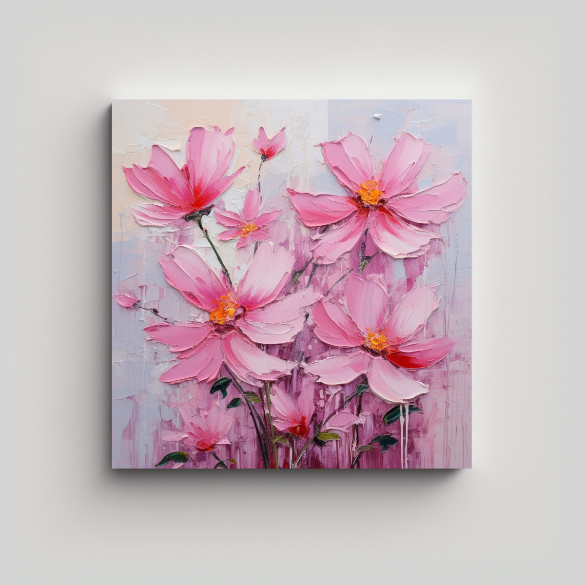 Cuadro De Flores En Tonos Rosa Estilo Clásico - Decocuadros