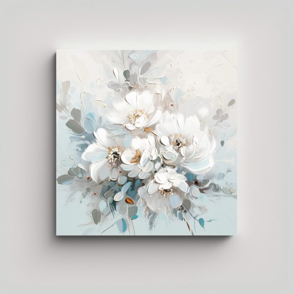 Pintura En Lienzo Estilo Cuadro De Flores Blancas | DecoCuadros