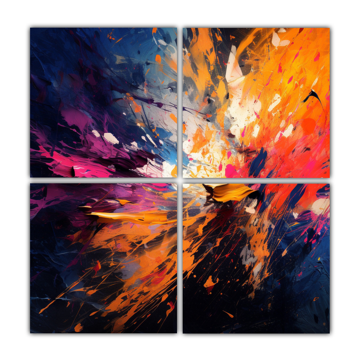 Cuatro Lienzos Concepto Profundidad - Cuadros Decorativos - Decocuadros