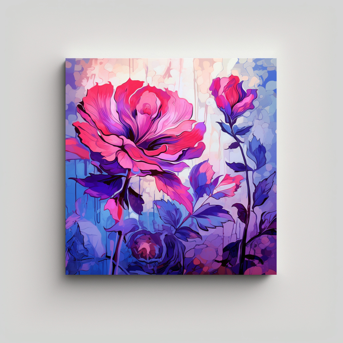 Cuadro Decorativo De Alta Calidad En Morado Y Rosa - Decocuadros