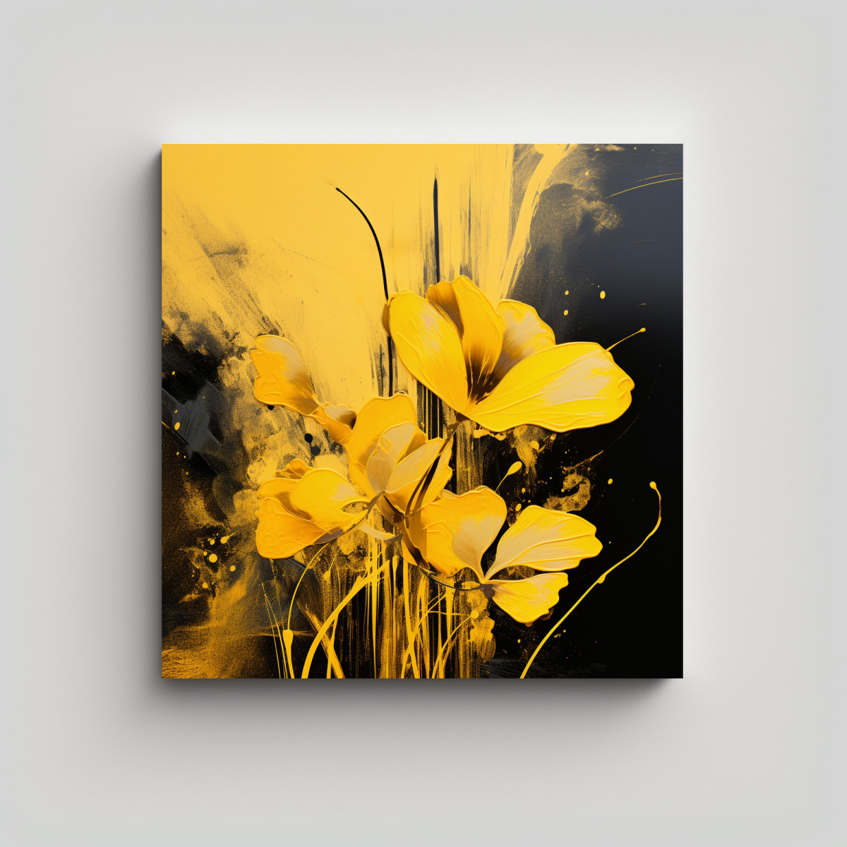 Cuadros Decorativos En Estilo Neonoir: Tela En Bastidor Tela Sublimada Simple Amarillo Y Colores ...