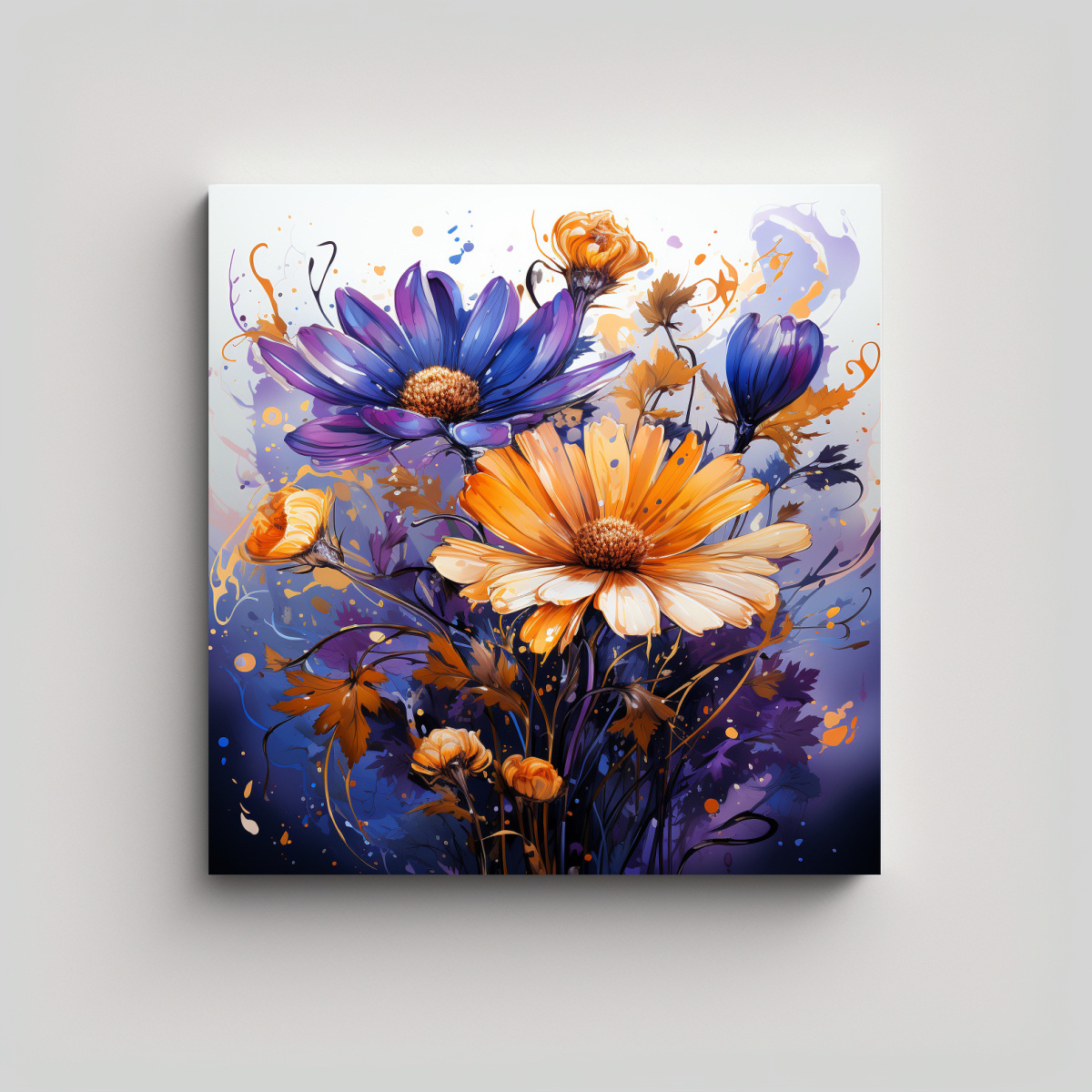 Cuadro Pinturas De Decoración Con Atmósfera Neonoir De Colores Morado Y ...