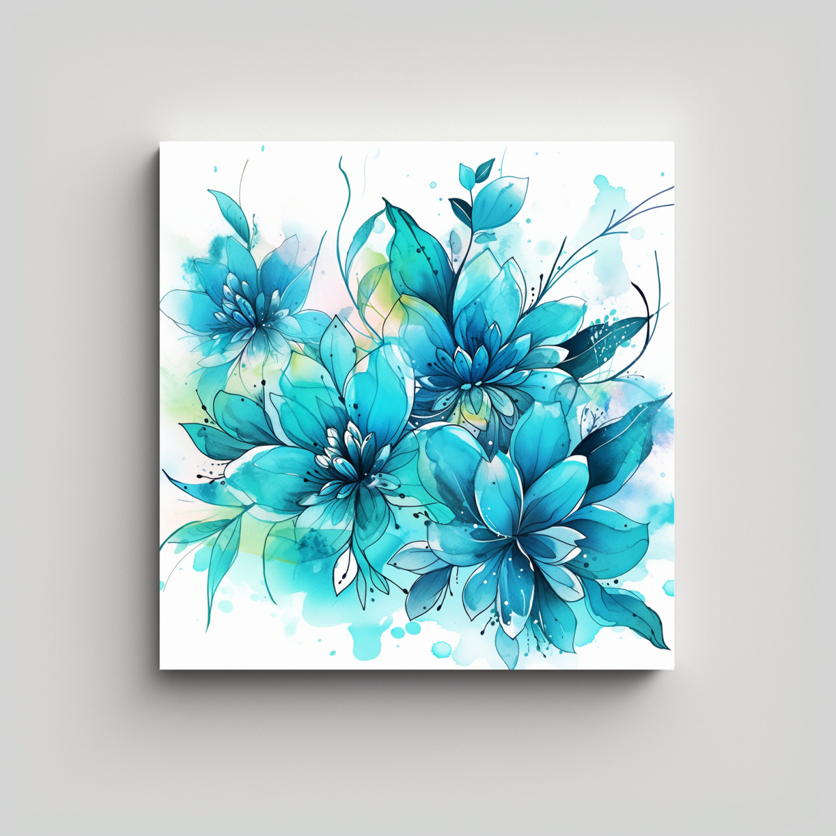 Cuadro De Decoración En Esquema Turquesa Y Azul Con Atmósfera Neonoir ...