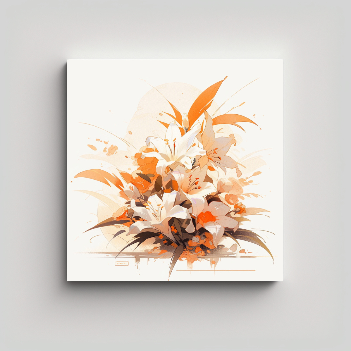 Cuadro Decorativo En Lienzo Estilo Neonoir Blanco Y Naranja - Decocuadros