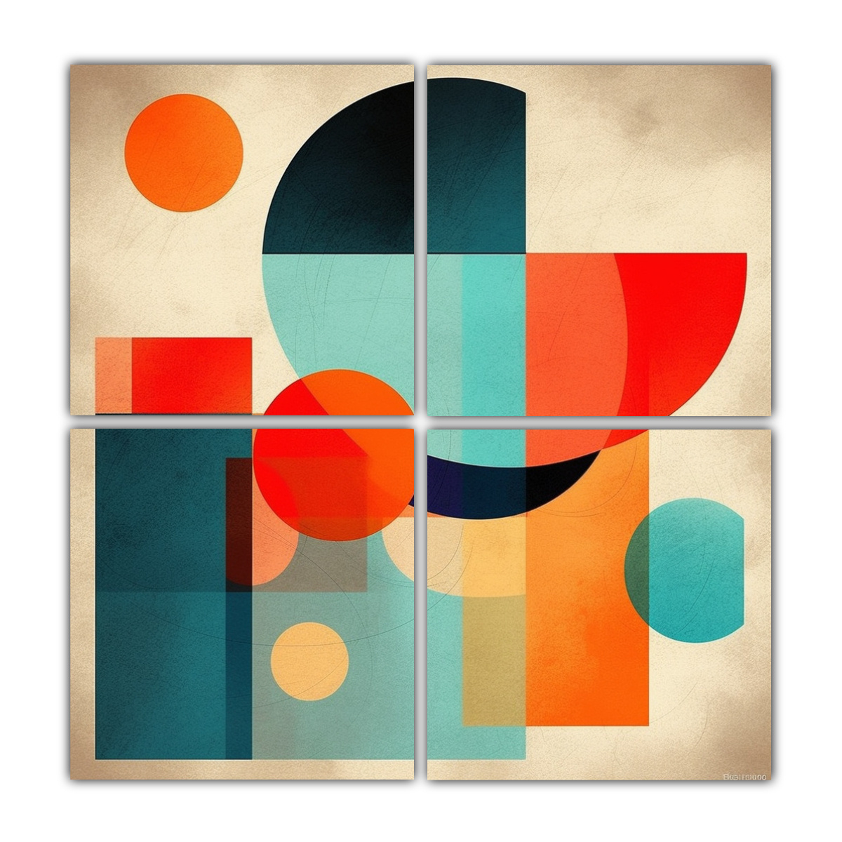 Pinturas Decorativas Abstractas De Formas Geométricas Minimalistas - Decocuadros