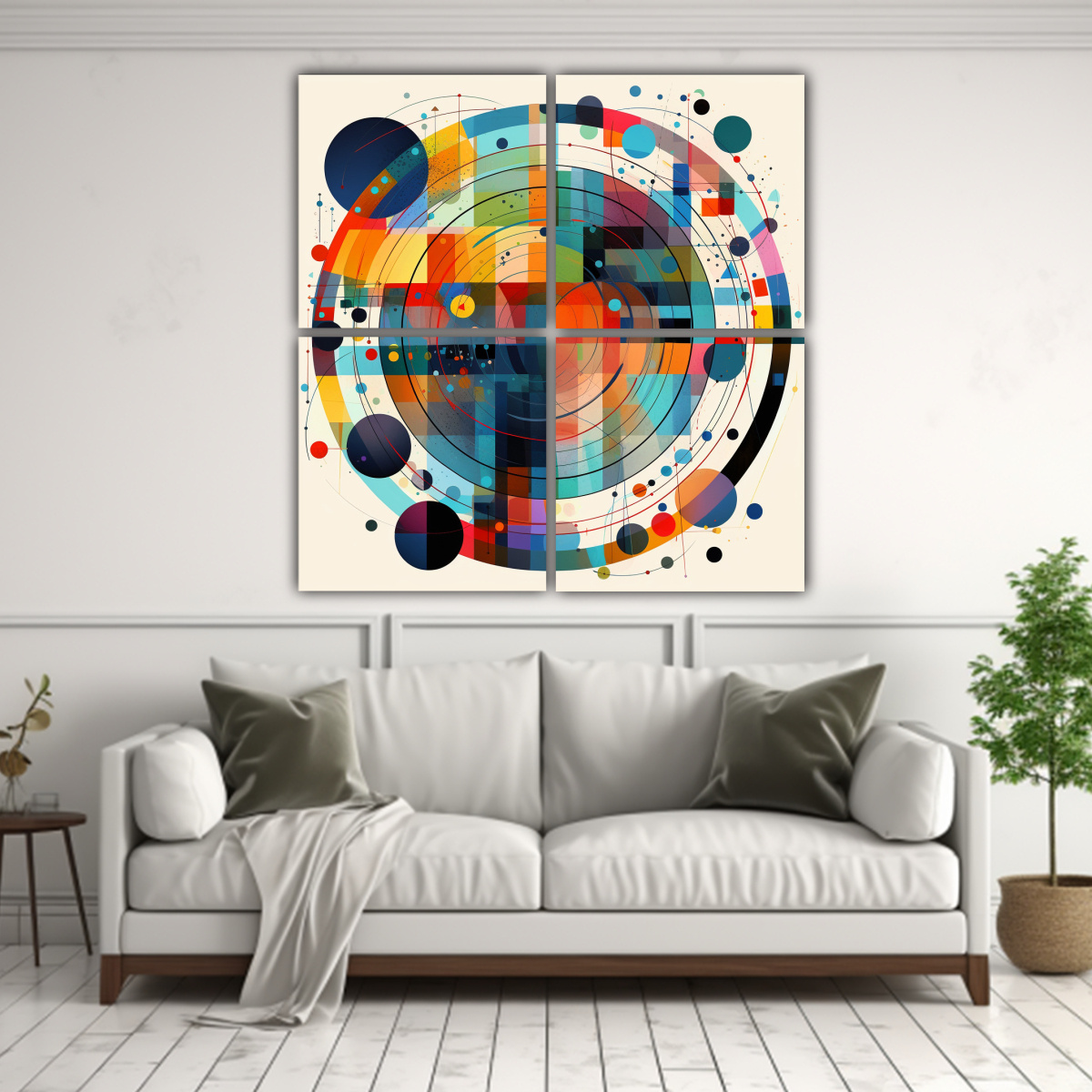 Cuadros Decorativos Abstractos En Círculo Con Conexión - DecoCuadros