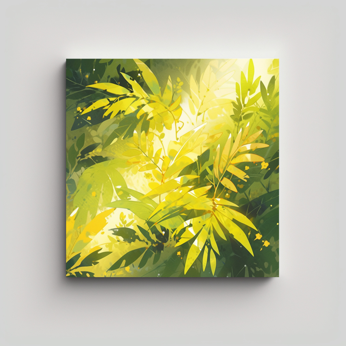 Cuadros Decorativos Amarillo Y Verde De Espectacular Arte Fino - DecoCuadros