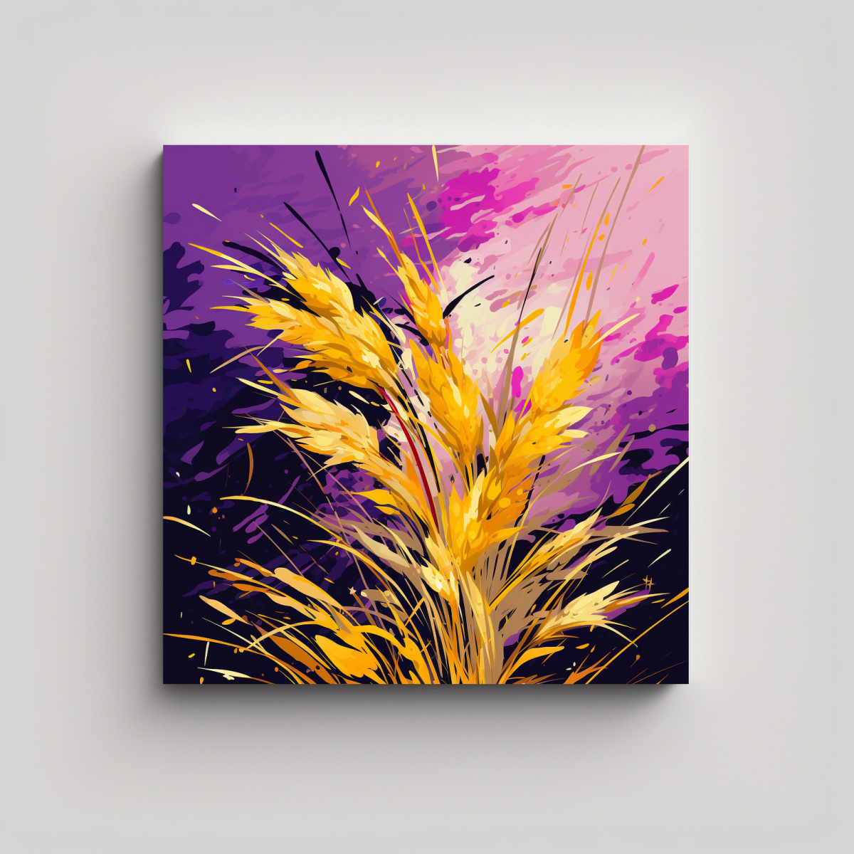 Cuadros Decorativos De Arroz En Colores Amarillo Y Morado Con Atmósfera ...
