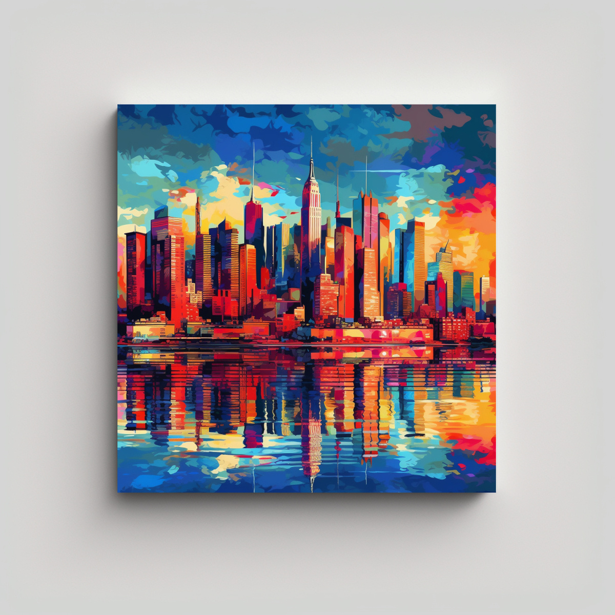 Cuadro De Arte Abstracto Full Color De La Ciudad De Nueva York ...