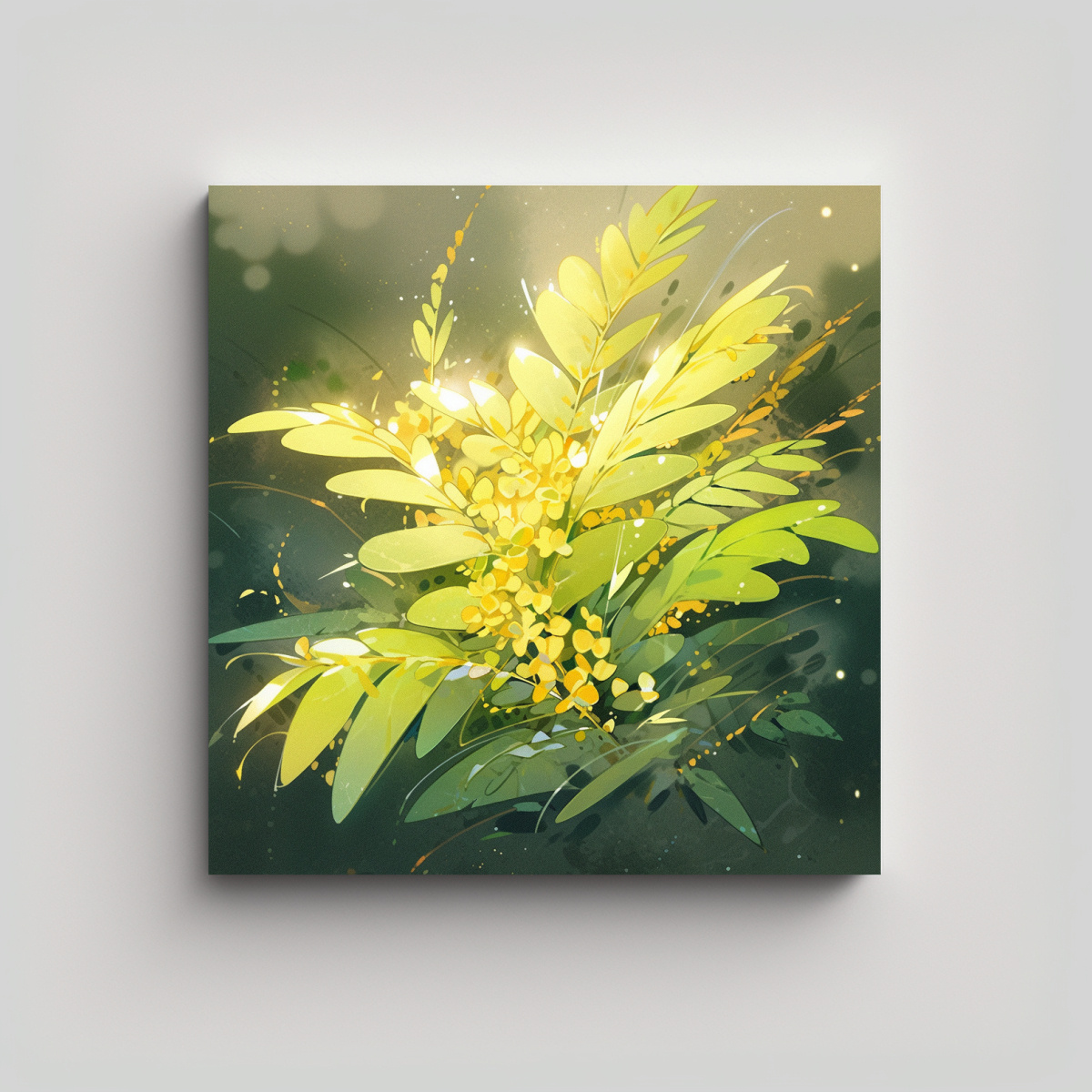 Cuadro Pinturas Decorativas De Baño En Estilo Neonoir En Colores Amarillo Y Verde Para Un Lienzo ...