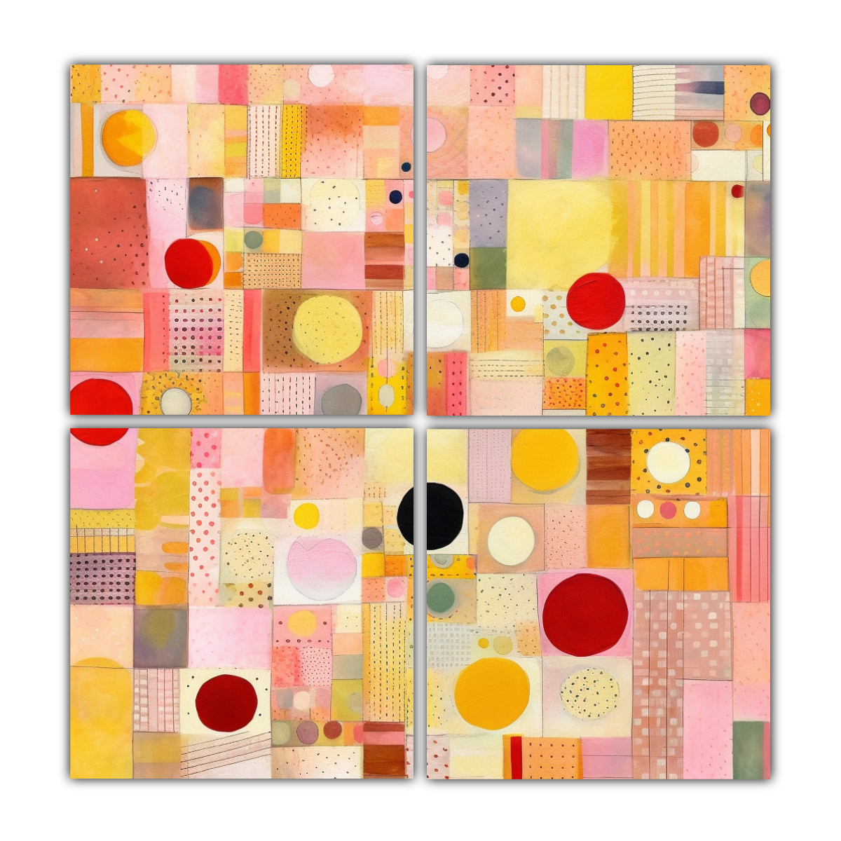 Cuadros Decorativos De Cuatro Composición Finas Líneas En Dormitorio Por Sonia Delaunay ...