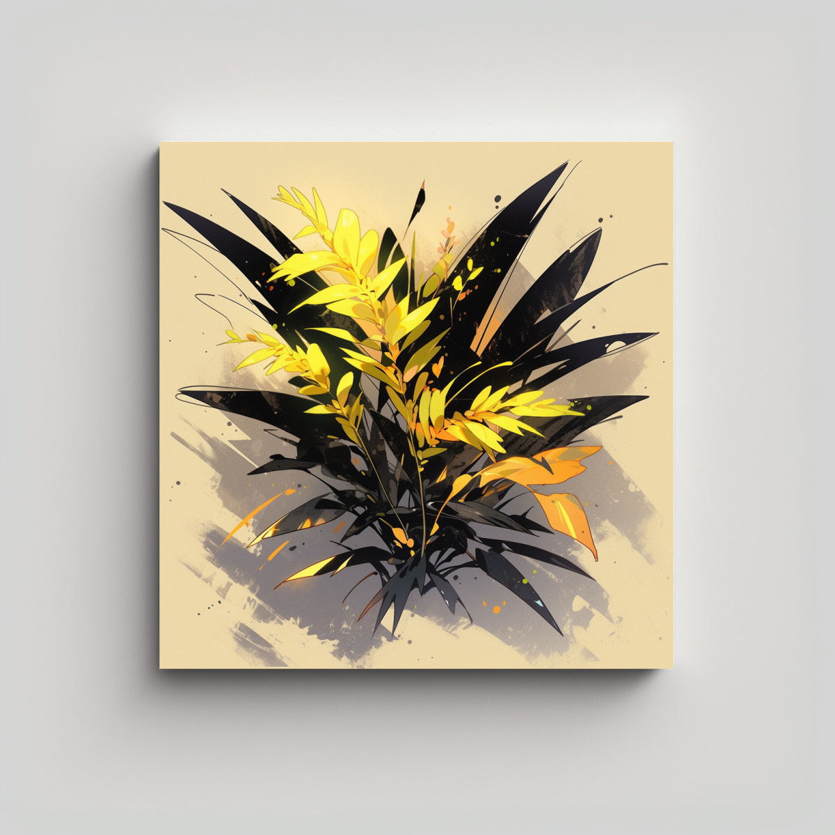 Cuadro Decorativo Neonoir Amarillo Y Negro Para Comedor | DecoCuadros