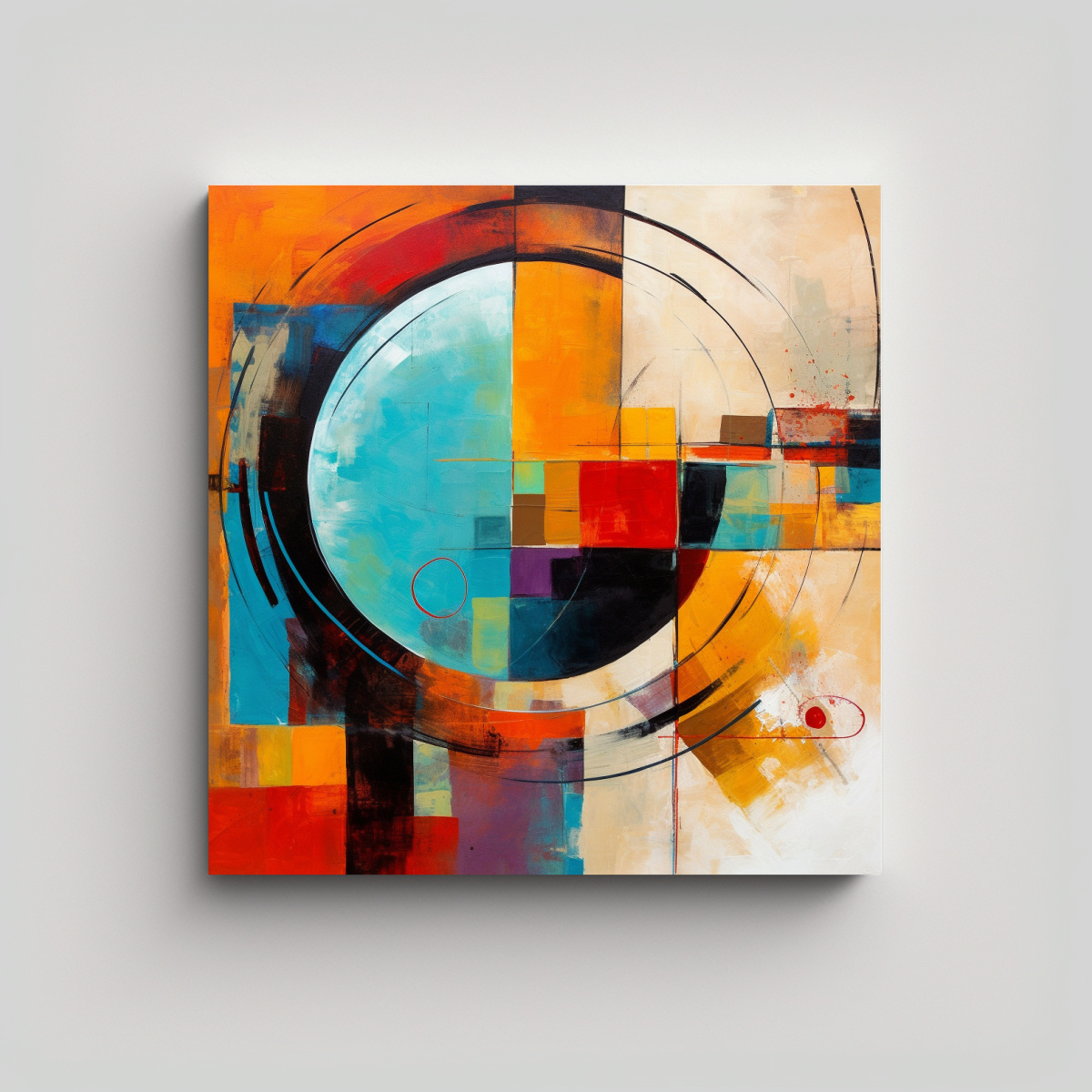 Cuadros Decorativos De Líneas Finas Y Colores Audaces - Composición Visualmente Impactante ...