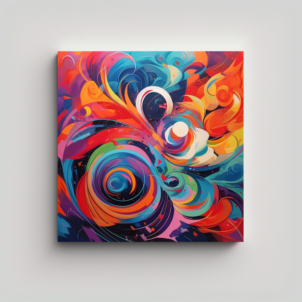 Cuadro Tela Impresionante En Bastidor Con Diseño Caótico Y Vibrante - Decocuadros