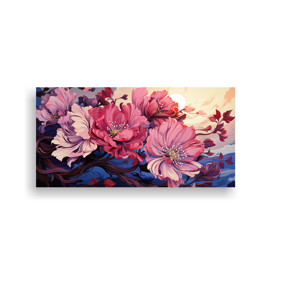 Cuadro Decorativo Arte Horizontal Linda A - Colores Morado Y Rosa ...