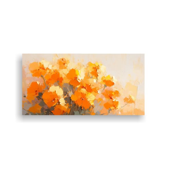 Cuadro Moderno Flores Amarillo Y Naranja En Lienzo - DecoCuadros