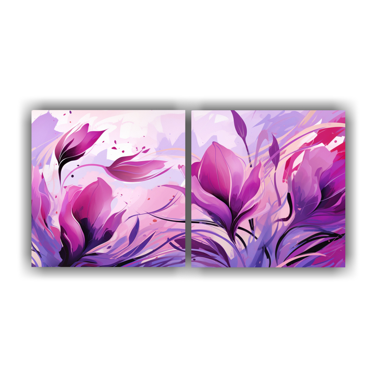 Composiciones Armonía De Colores Púrpura Y Rosa - Cuadros Decorativos - Decocuadros