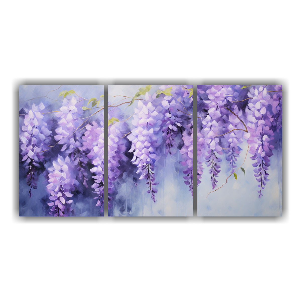 Cuadro Abstracto De Flores De Glicinias Detallado En Estilo Estilo Óleo - Decocuadros