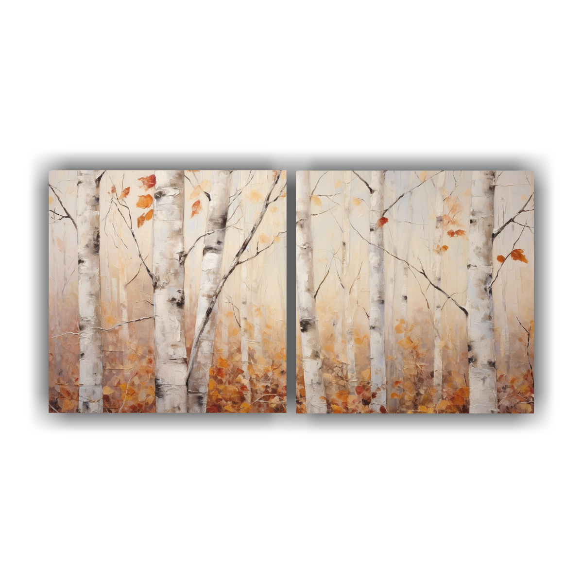 Cuadro Abstracto De árbol De Abedul Expresionista En Estilo De Pintura ...