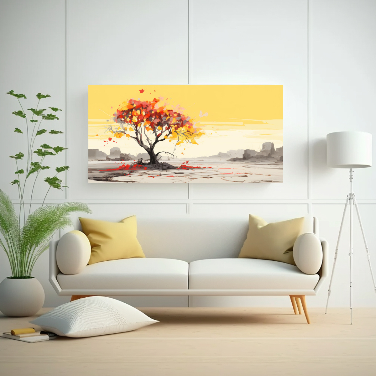 Cuadro Abstracto Joshua Tree En Amarillo Y Rojo - DecoCuadros