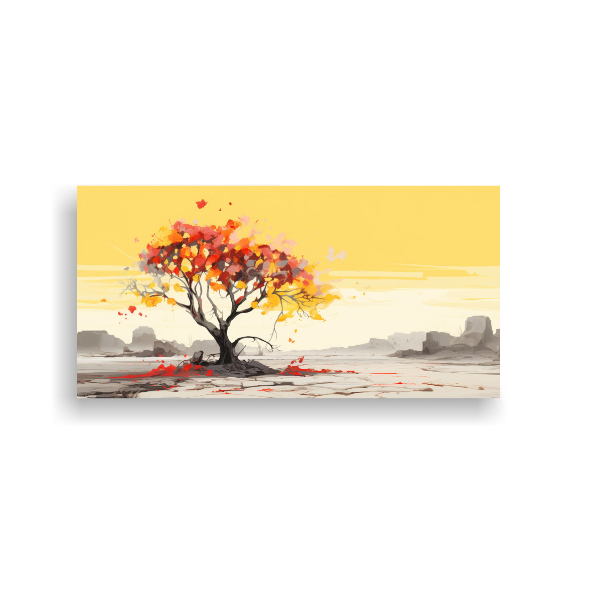 Cuadro Abstracto Joshua Tree En Amarillo Y Rojo - DecoCuadros