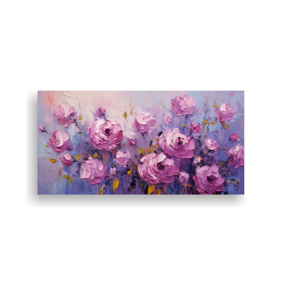 Cuadro Creativo De Flores En Lienzo En Colores Morado Y Rosa - Decocuadros