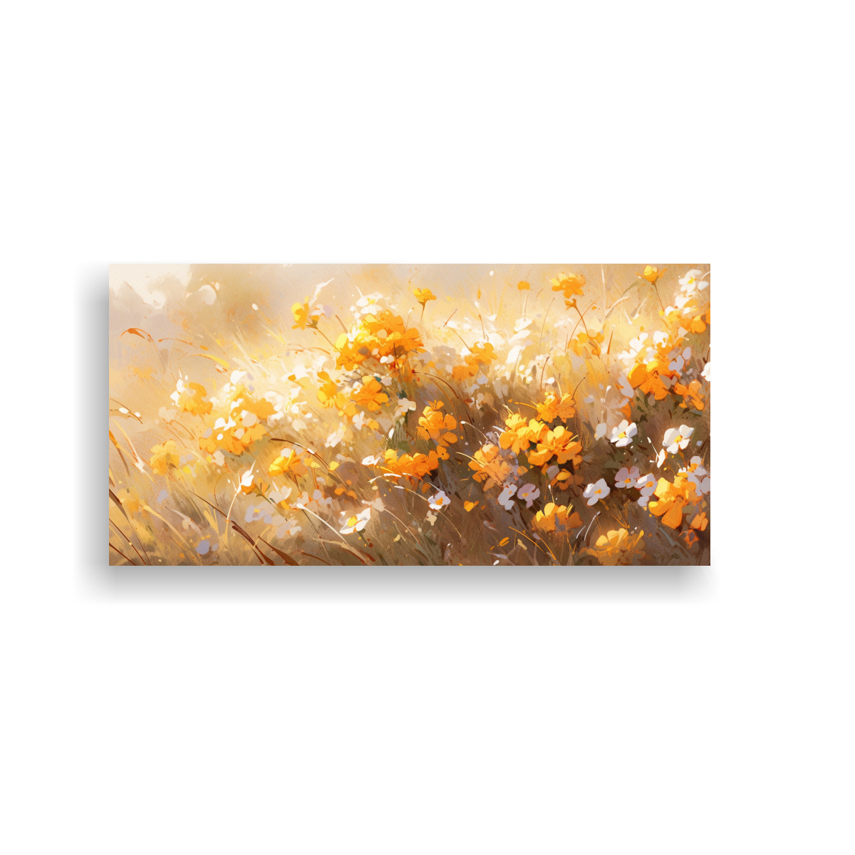 Cuadro De Flores Amarillas En Lienzo Estilo Decorativo - Decocuadros