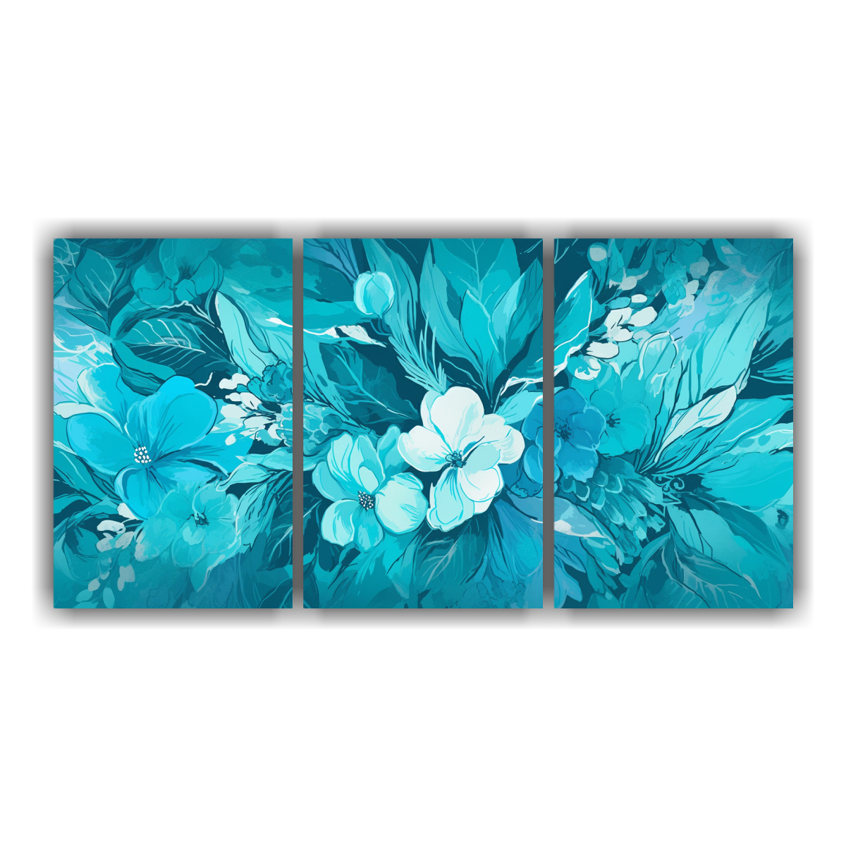 Cuadro Decorativo Con Tonos Turquesa Y Azul En Ambiente Neonoir De ...