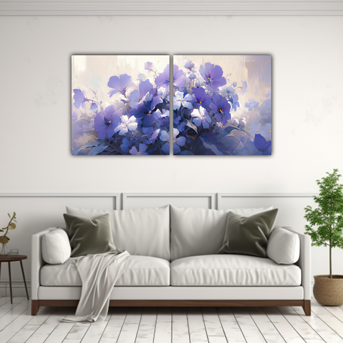 Cuadro Enigmático De Flores Púrpuras En Movimiento En Lienzo - Decocuadros