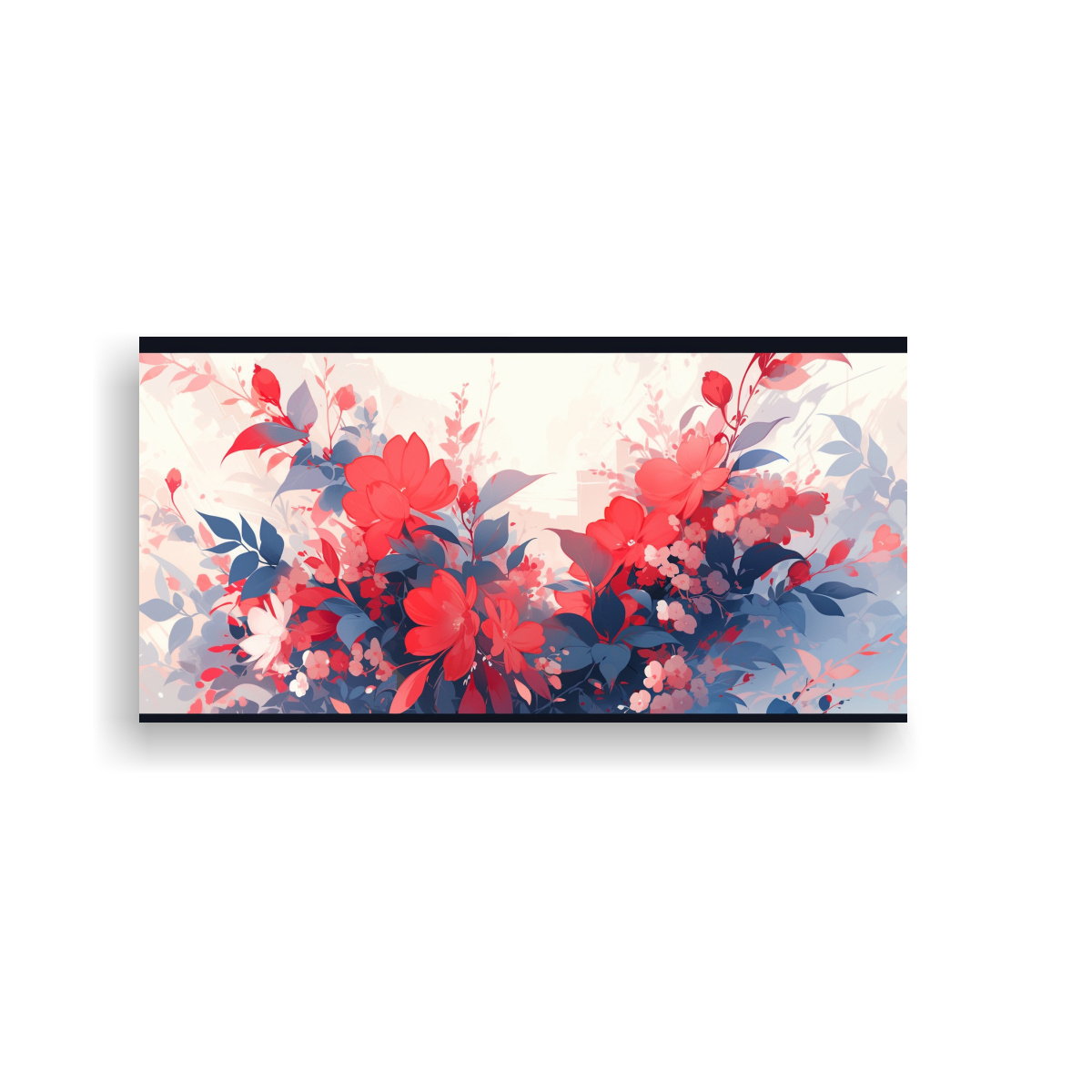 Cuadro Pop Art En Tela, Forma Con Colores Rojo Y Azul, Estilo Neonoir - Decocuadros