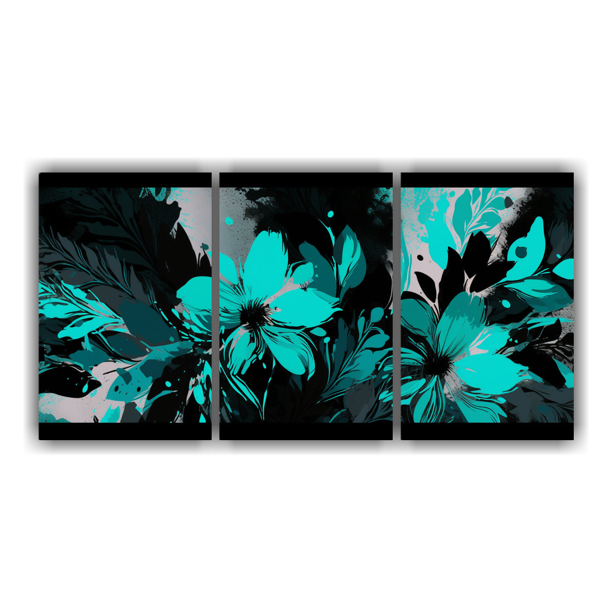 Cuadros Turquesa Y Negro - Atmosfera Neonoir - DecoCuadros
