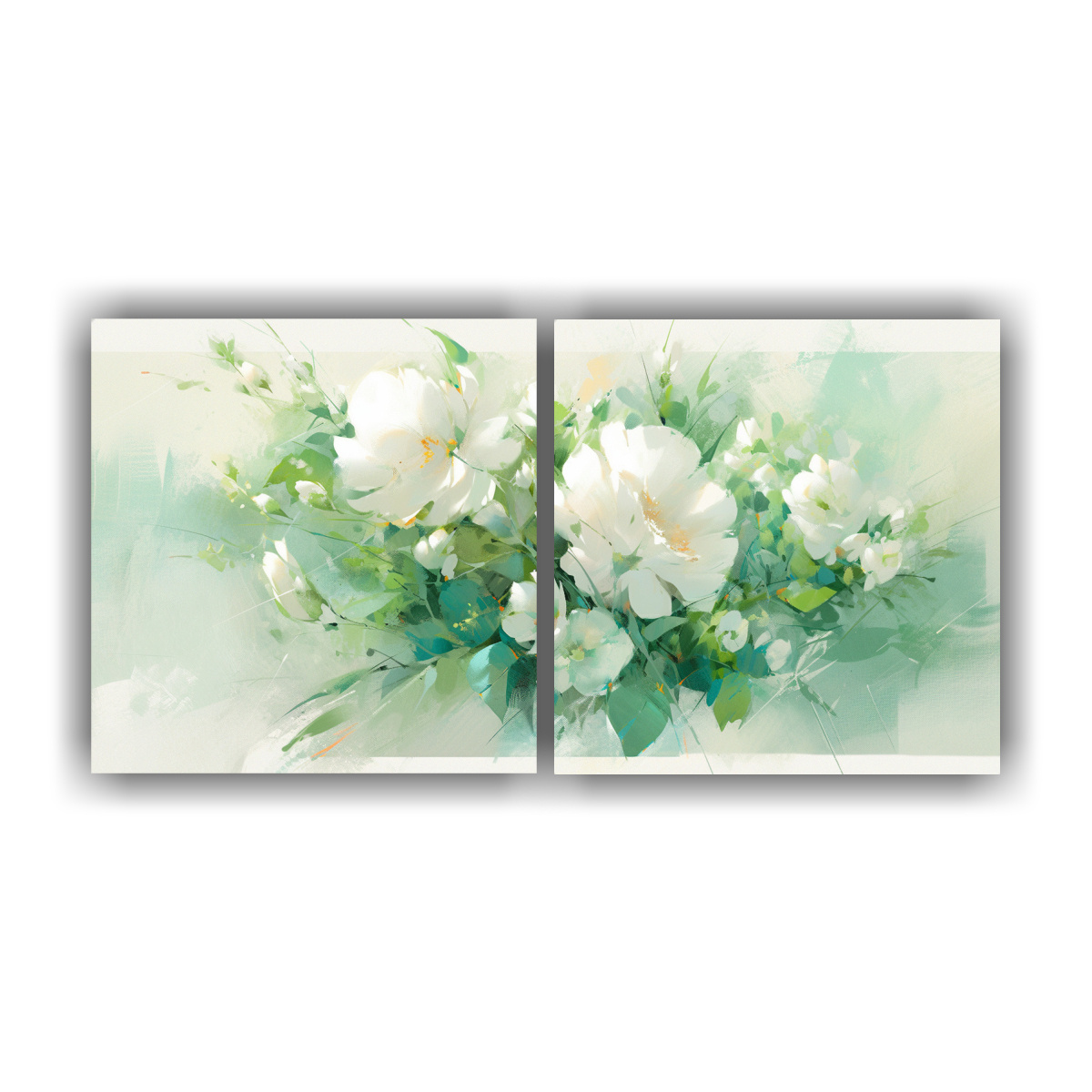 Cuadros De Flores Verdes En Lienzo Estilo Creativo Unico - Decocuadros