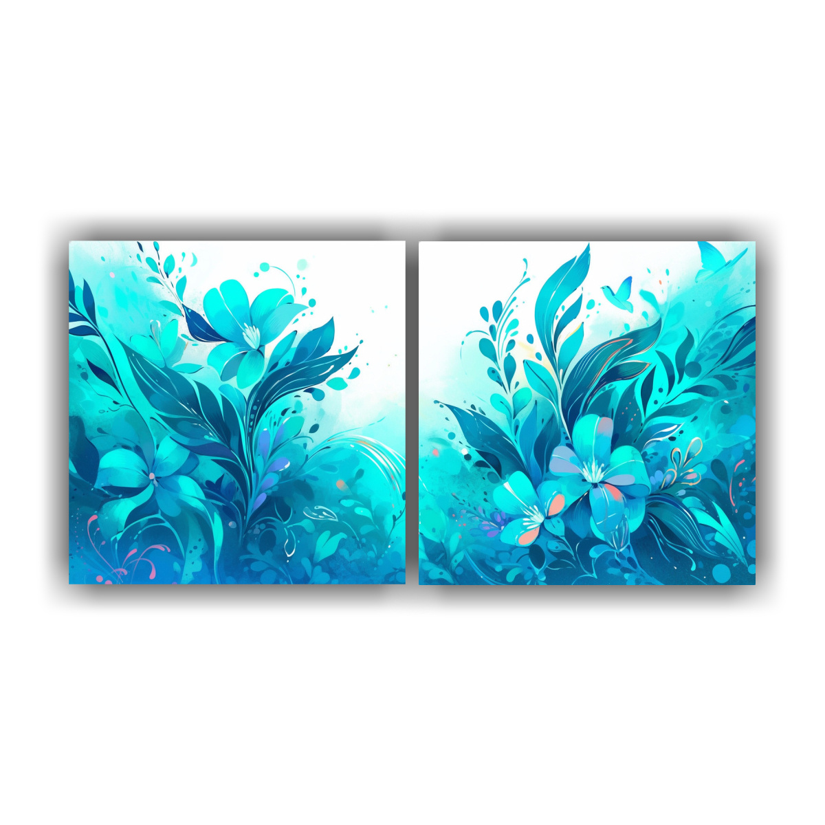Cuadros Diseño Ambiente Turquesa Y Azul Neonoir Estilo Decorativo ...