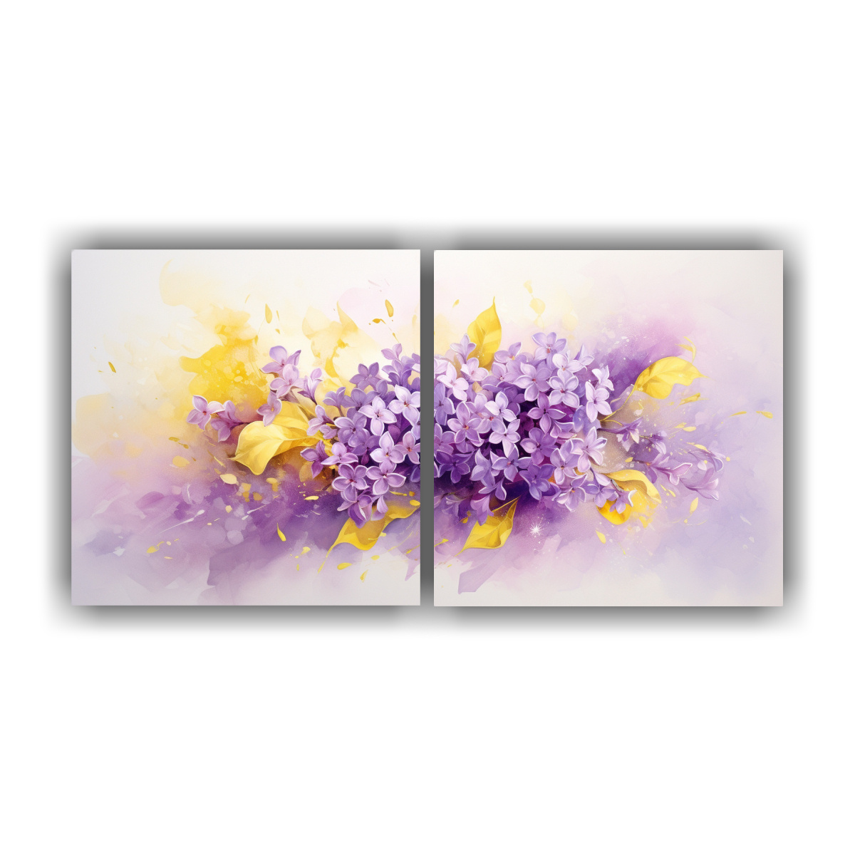 Cuadros Decorativos Modernos De Flores Lilas Amarillo Y Morado - Decocuadros