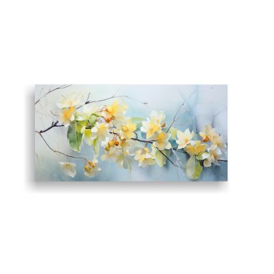 Pintura Abstracta Acuarela De Flores De Tilo En Colores Pasteles - DecoCuadros