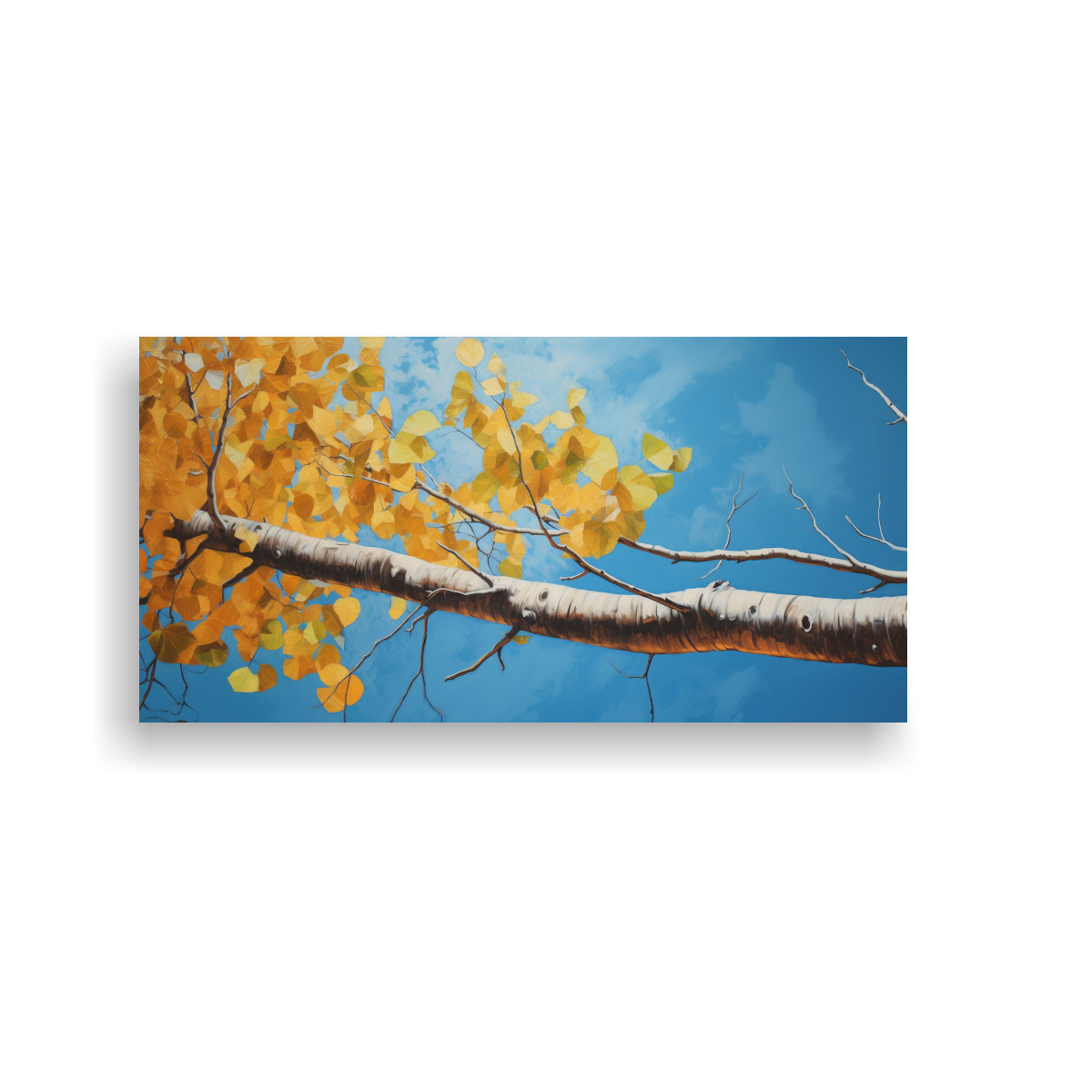 Pintura Abstracta De Un árbol Temblón De álamo En Bastidor: Impacto ...