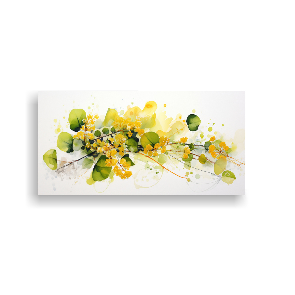 Cuadro Pintura Abstracta Flores Amarillas Y Blancas - DecoCuadros