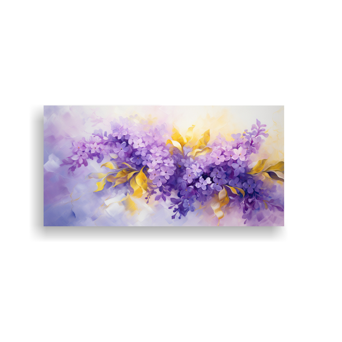 Cuadro Abstracto De Flores Lila, Amarillo Y Morado - DecoCuadros