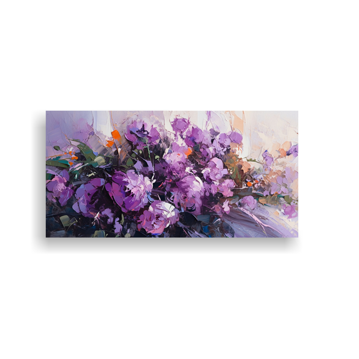 Cuadro Decorativo De Arte Moderno En Lienzo - Flores Púrpuras En Estilo De Decoración - Decocuadros