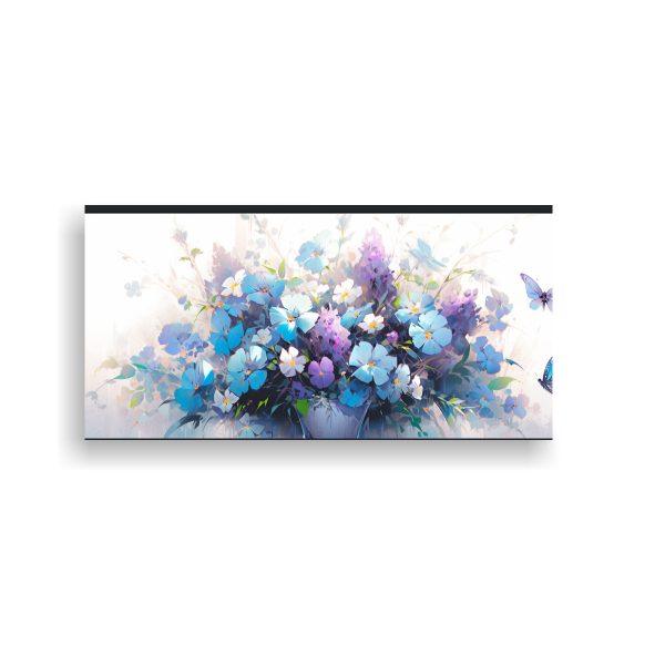 Pintura De Flores En Lienzo Estilo Galería En Púrpura Y Turquesa | Cuadros Decorativos - Decocuadros