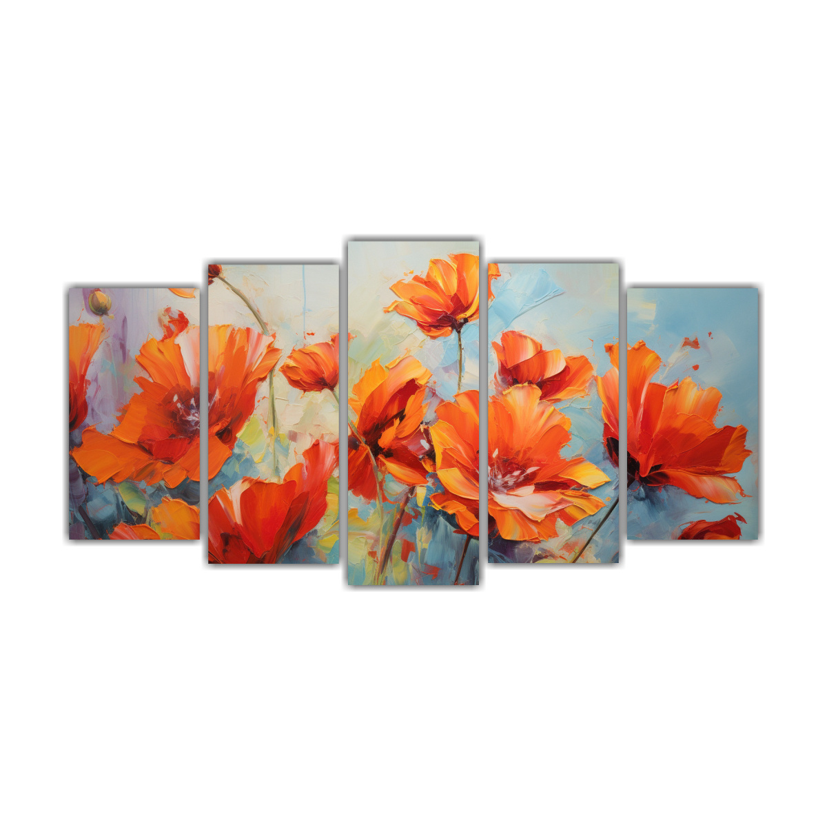 Cuadro De Flores Pop Art En Rojo Y Naranja - Alta Calidad | DecoCuadros