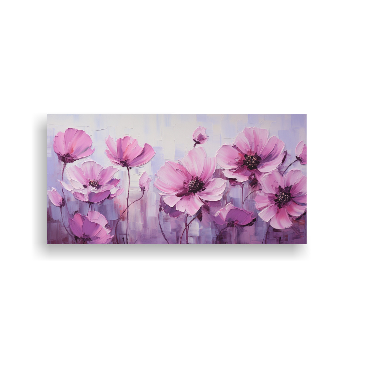 Cuadro Decorativo Resistente En Lienzo Con Flores En Colores Morado Y ...